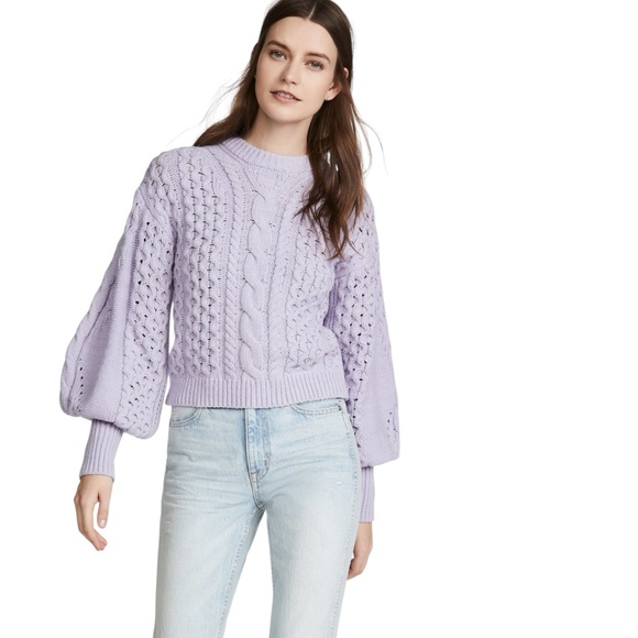 A.L.C. | Sweaters | Alc Serena Blouson Sleeves Cable Knit Sweater In ...